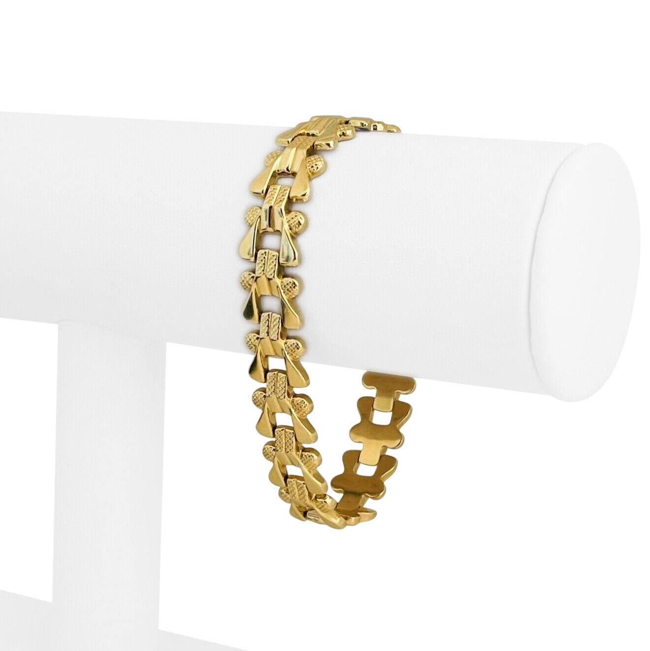 14 Karat Yellow Gold “Rolex” Style Fancy Link Bracelet at 1stDibs ...