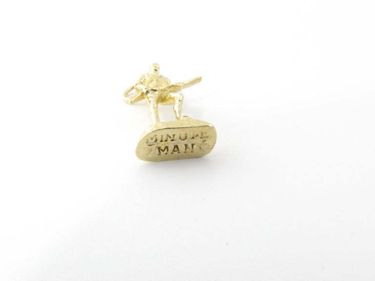 14 Karat Yellow Gold Minuteman Charm at 1stDibs