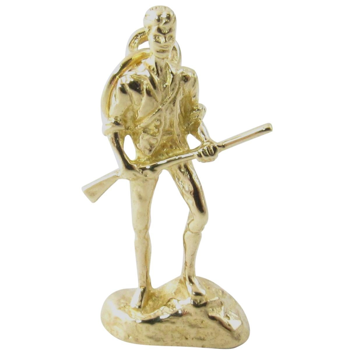 14 Karat Yellow Gold Minuteman Charm at 1stDibs