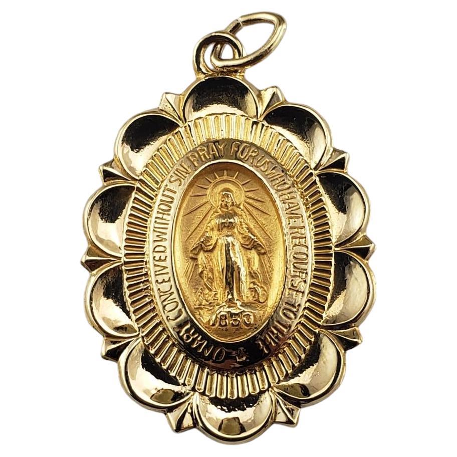 18 Karat Yellow Gold Baptism Miraculous Medal Charm #19321 For Sale at 1stDibs