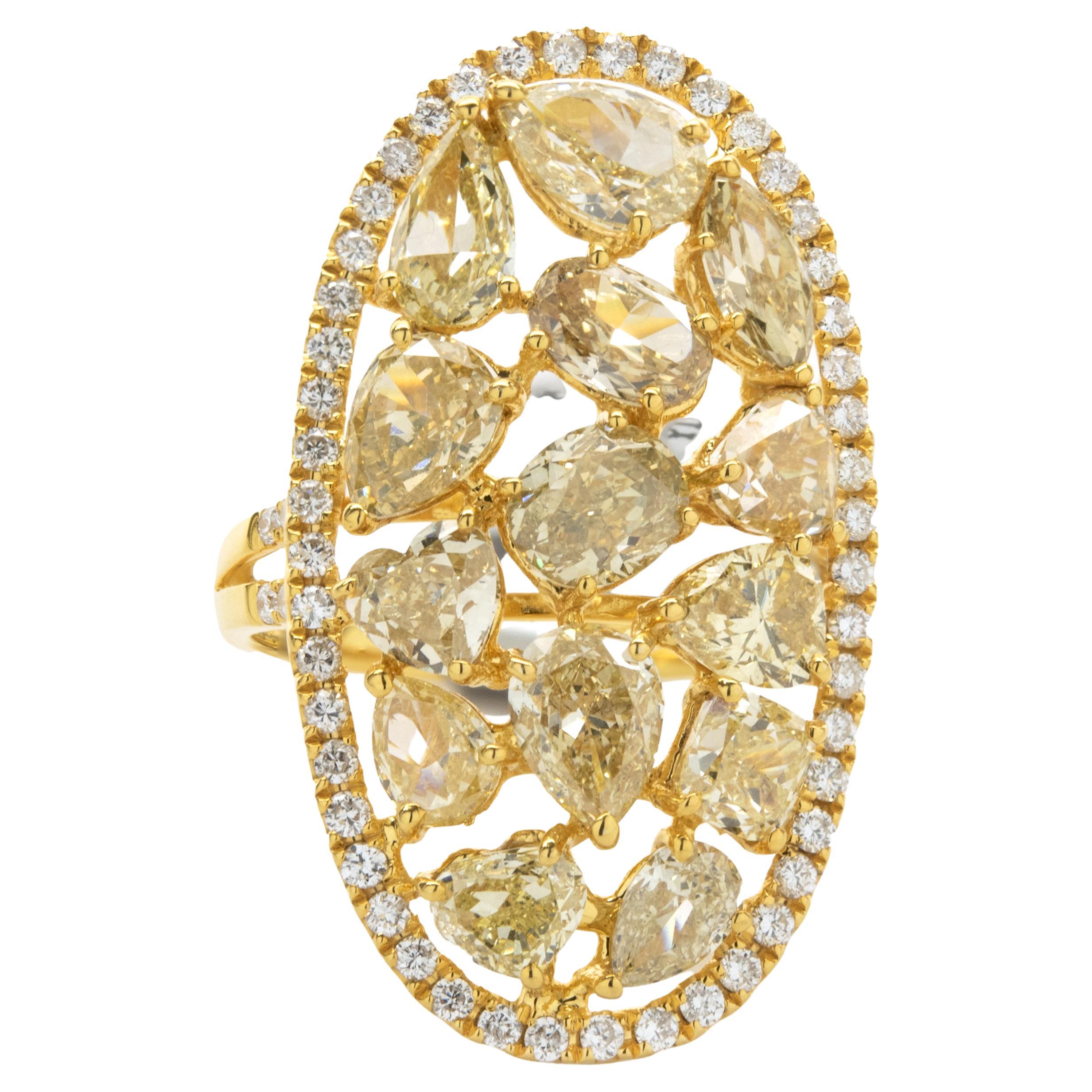 Yellow Gold Multi-Diamond Ring For Sale at 1stDibs