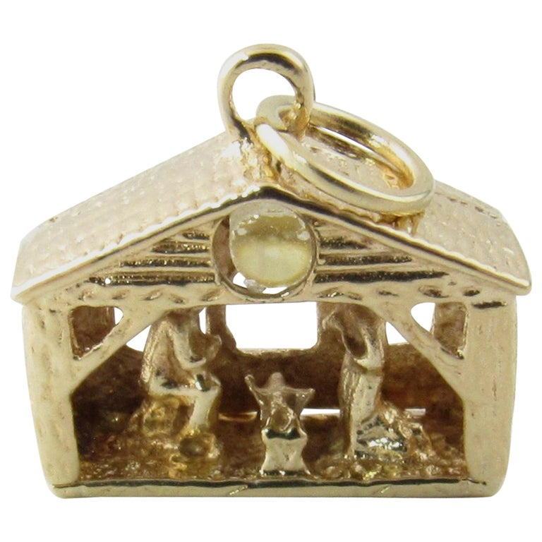 14 Karat Yellow Gold Nativity Charm at 1stDibs