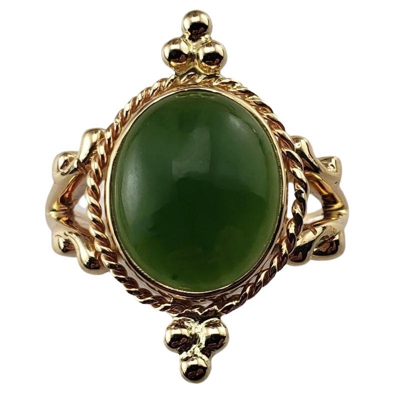 14 Karat Yellow Gold Nephrite Jade Ring Size 7 #15905 For Sale at 1stDibs