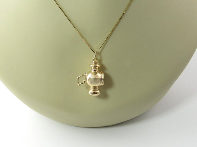 14 Karat Yellow Gold Oil Lamp Charm For Sale at 1stDibs