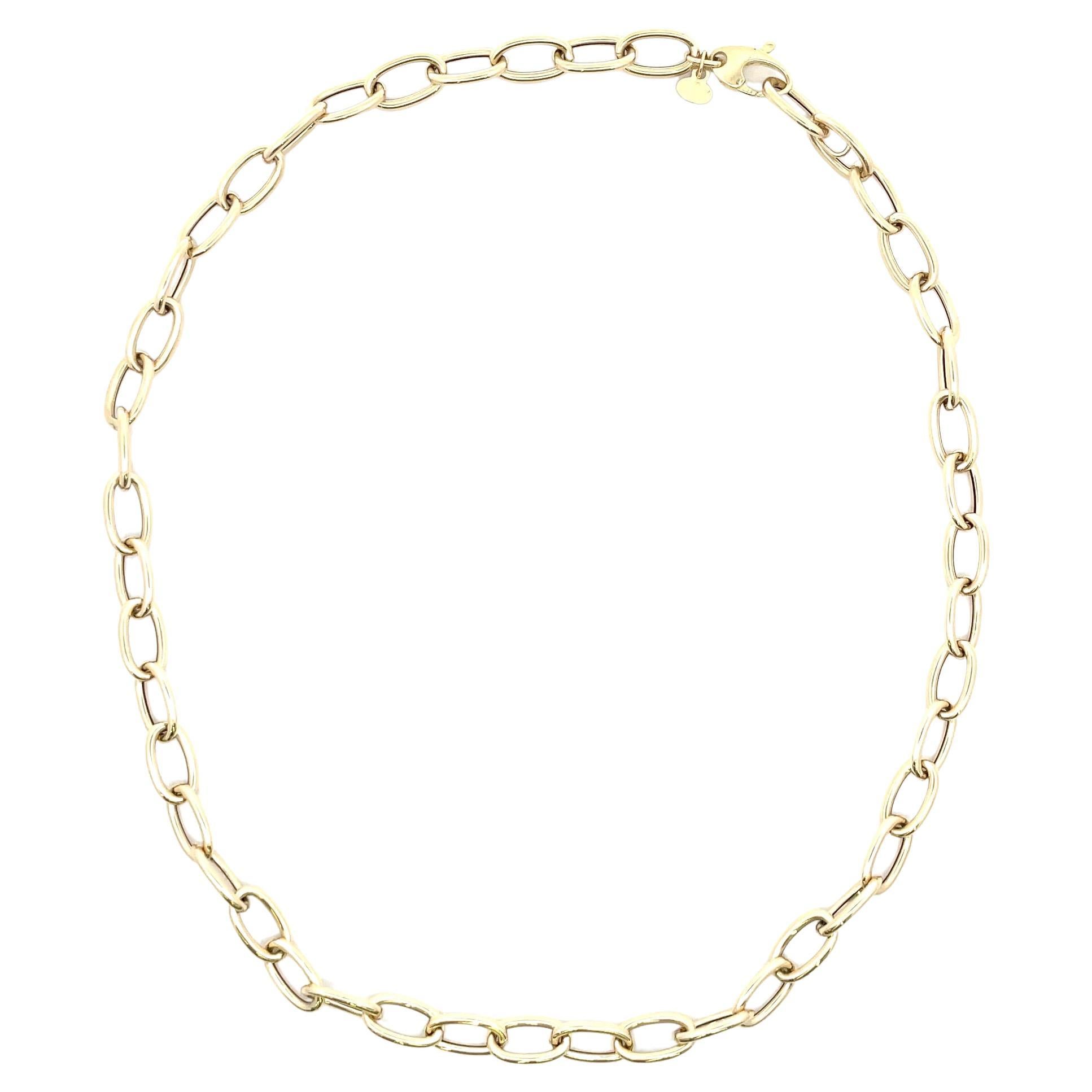 Gold Link Chain Necklace 14k Gold Made in Italy 6.4 Grams For Sale at ...