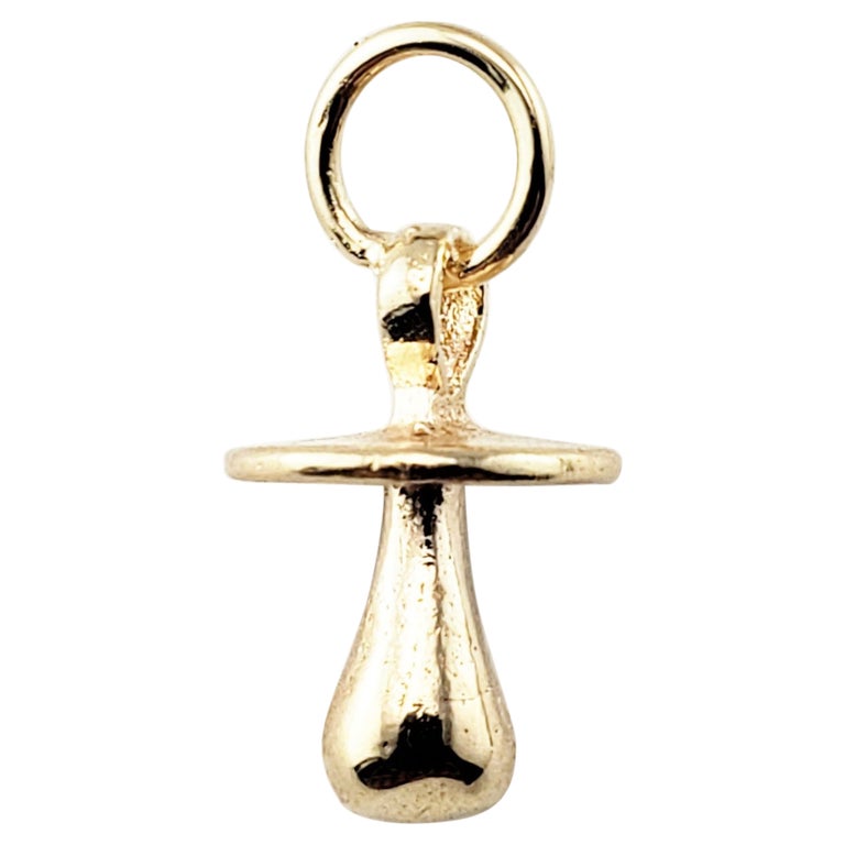 14 Karat Yellow Gold Pacifier Charm For Sale at 1stDibs