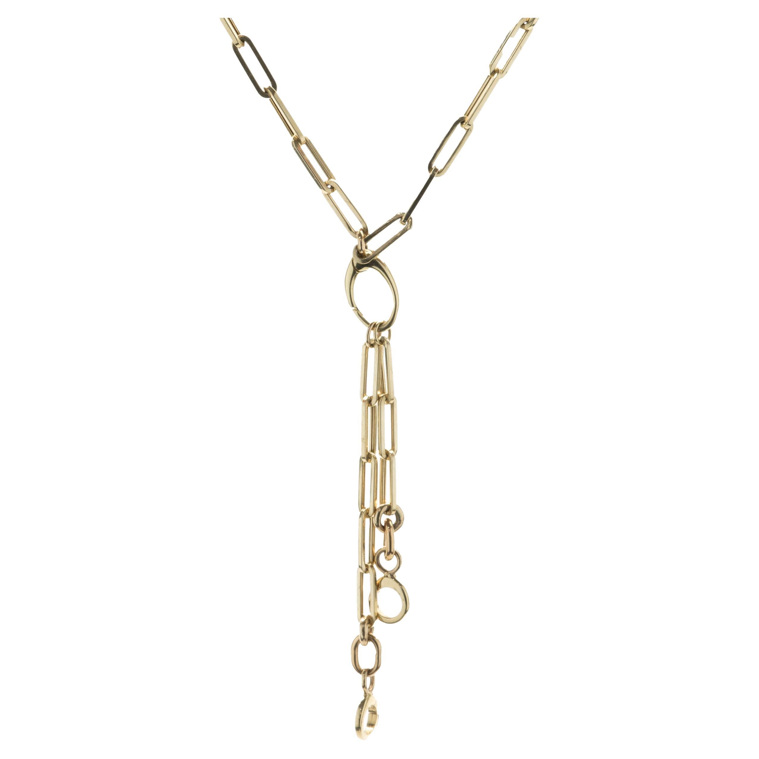 Gucci 18 Karat Yellow Gold Paperclip Link Chain For Sale at 1stDibs