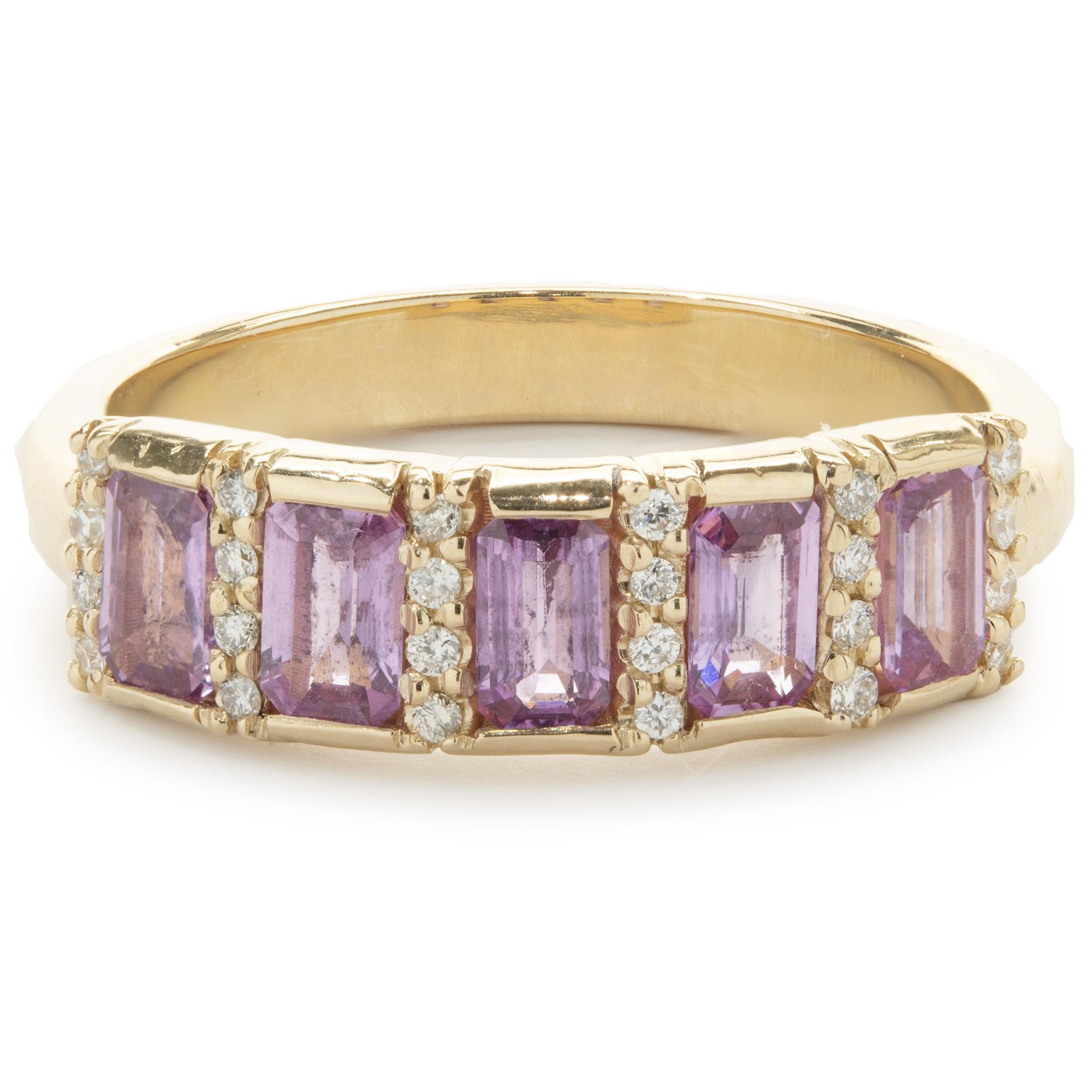 2.14 Carat Natural Pink Sapphire and Diamond Eternity Ring 14 Karat ...