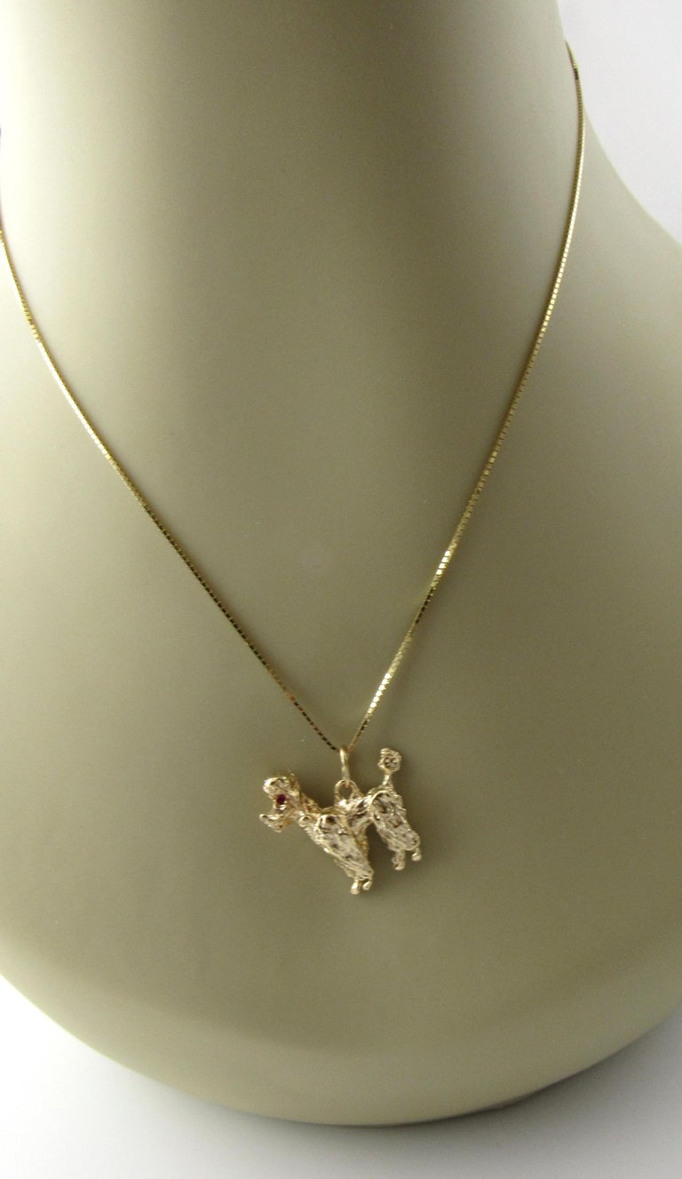 14 Karat Yellow Gold Poodle Pendant For Sale at 1stDibs