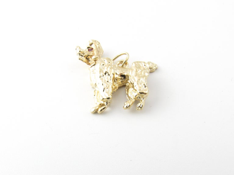 14 Karat Yellow Gold Poodle Pendant For Sale at 1stDibs