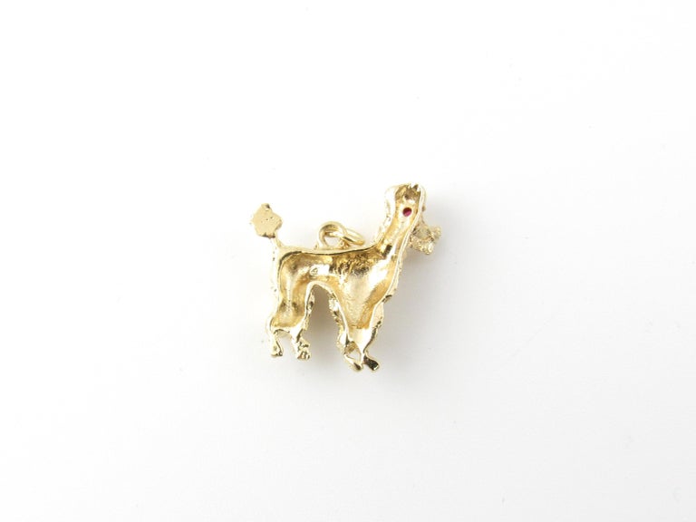14 Karat Yellow Gold Poodle Pendant For Sale at 1stDibs