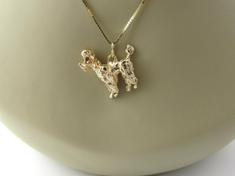 14 Karat Yellow Gold Poodle Pendant For Sale at 1stDibs