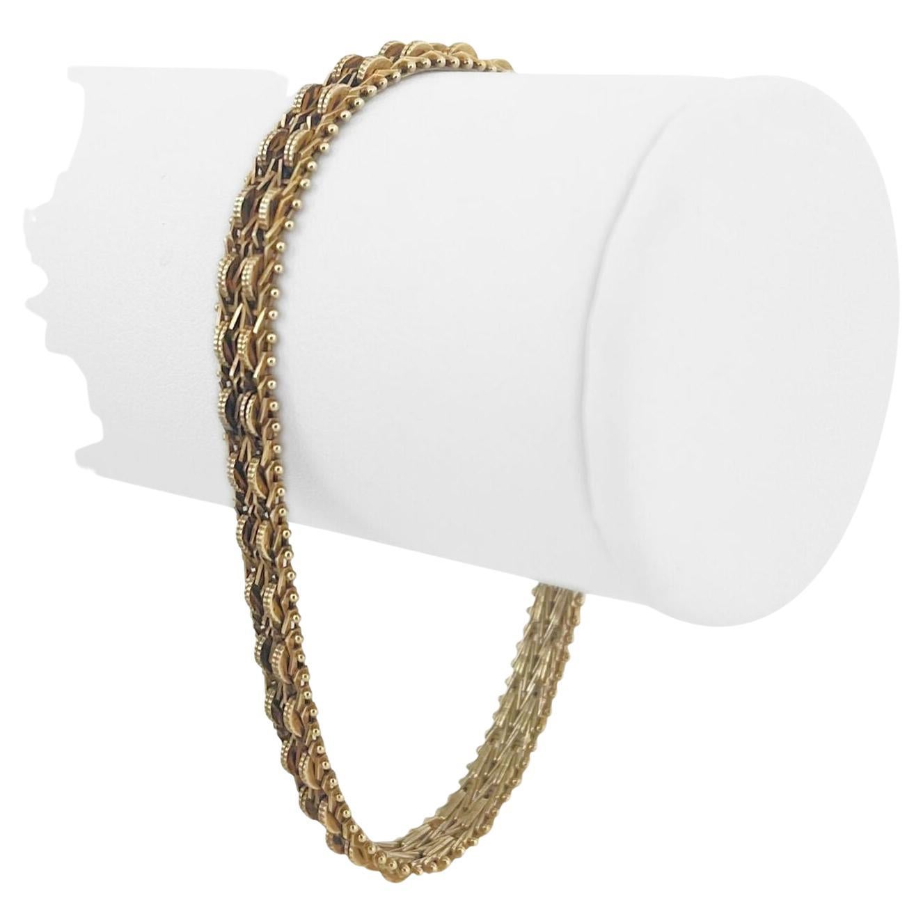 14 Karat Yellow Gold QVC Imperial Gold Mirror Bar Link Bracelet For ...