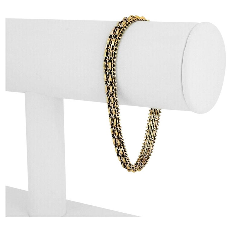 14 Karat Yellow Gold QVC Imperial Gold Mirror Bar Link Bracelet For ...