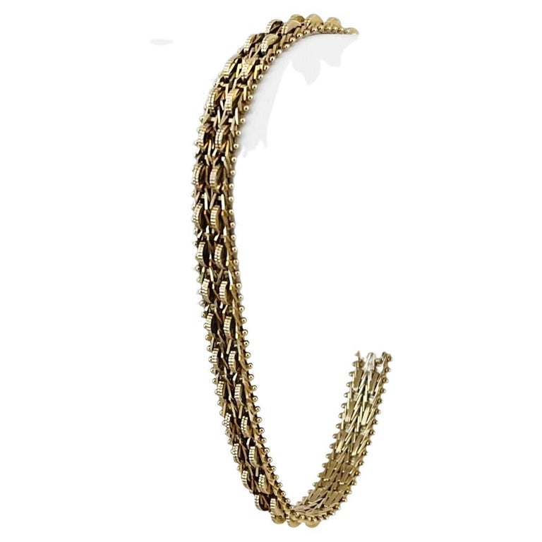 14 Karat Yellow Gold QVC Imperial Gold Mirror Bar Link Bracelet For ...