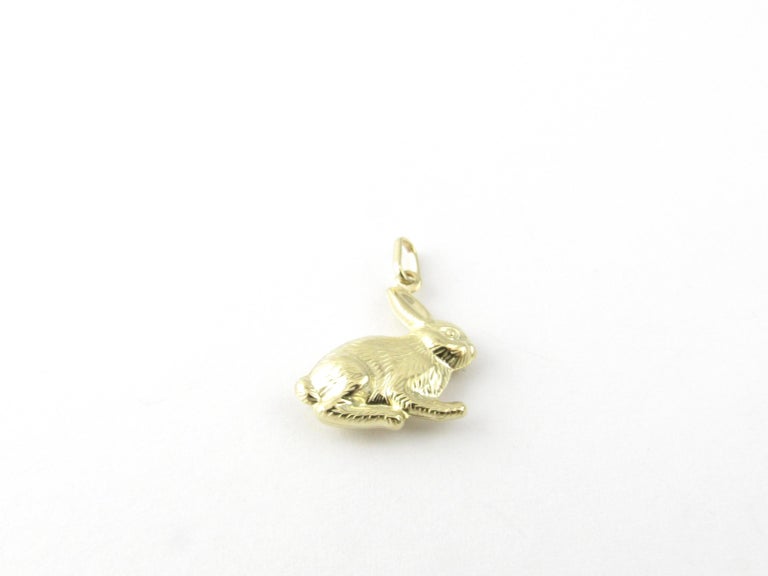 14 Karat Yellow Gold Rabbit Charm at 1stDibs | rabbit charm bracelet