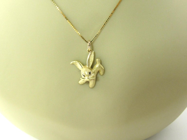 14 Karat Yellow Gold Rabbit Charm at 1stDibs