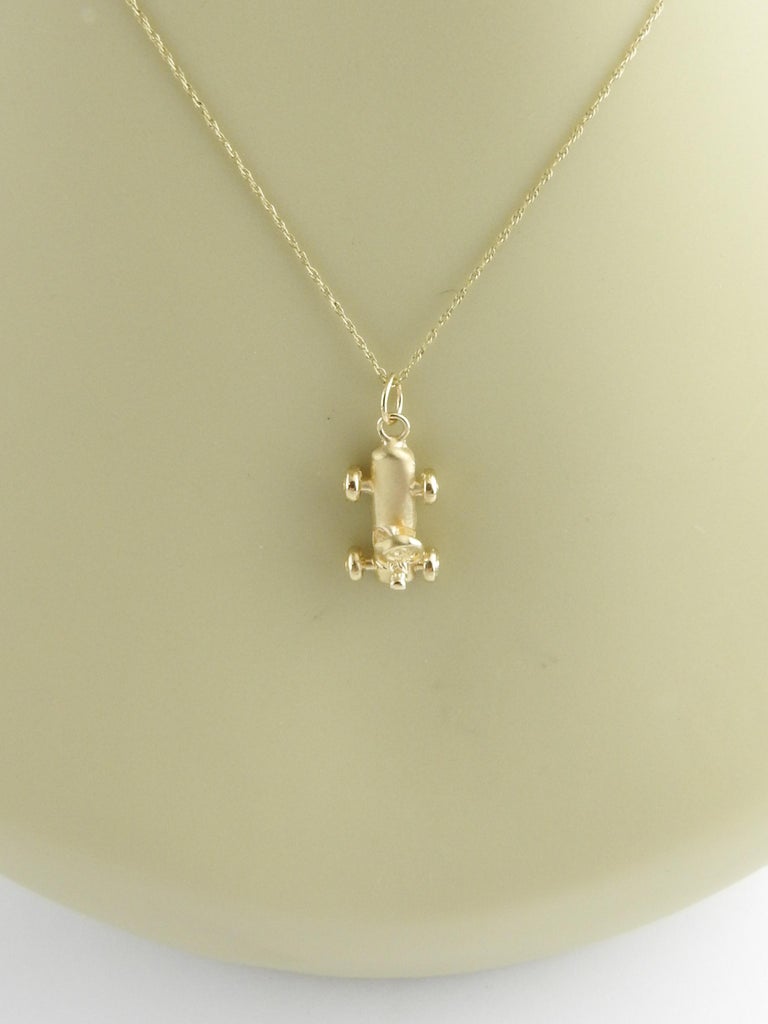 14 Karat Yellow Gold Race Car Charm at 1stDibs