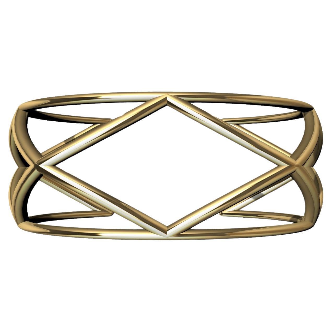 14 Karat Yellow Gold Rhombus Cuff Bracelet For Sale at 1stDibs