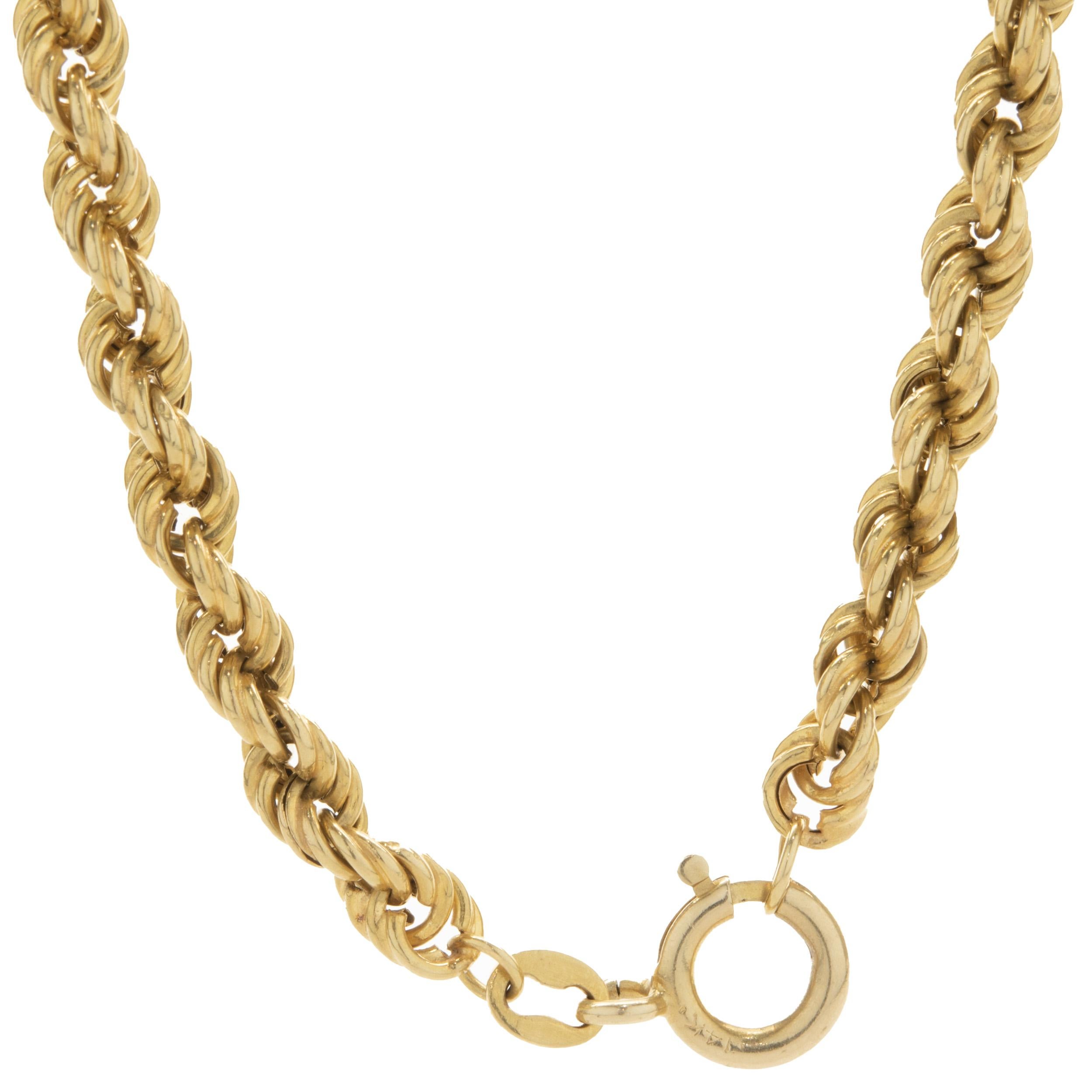 14 Karat Yellow Gold Rope Necklace at 1stDibs