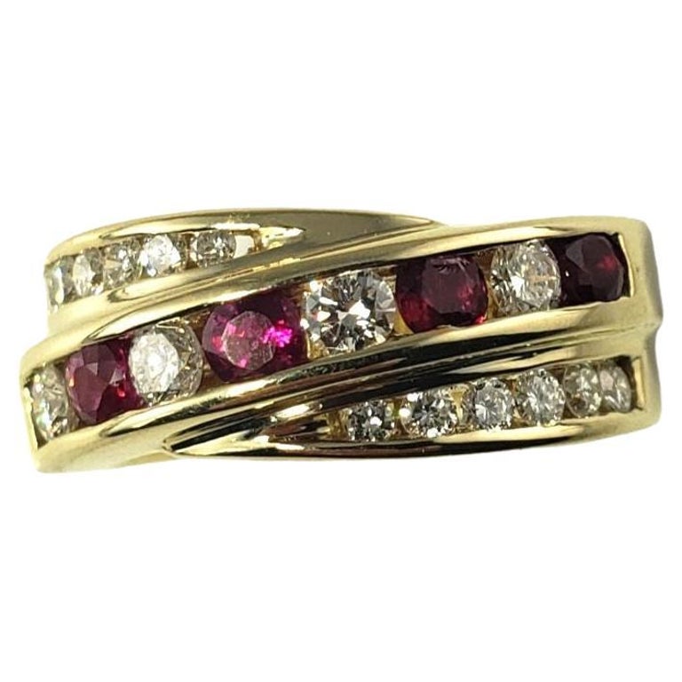 14 Karat Yellow Gold Ruby and Diamond Ring JAGi Certified For Sale at ...