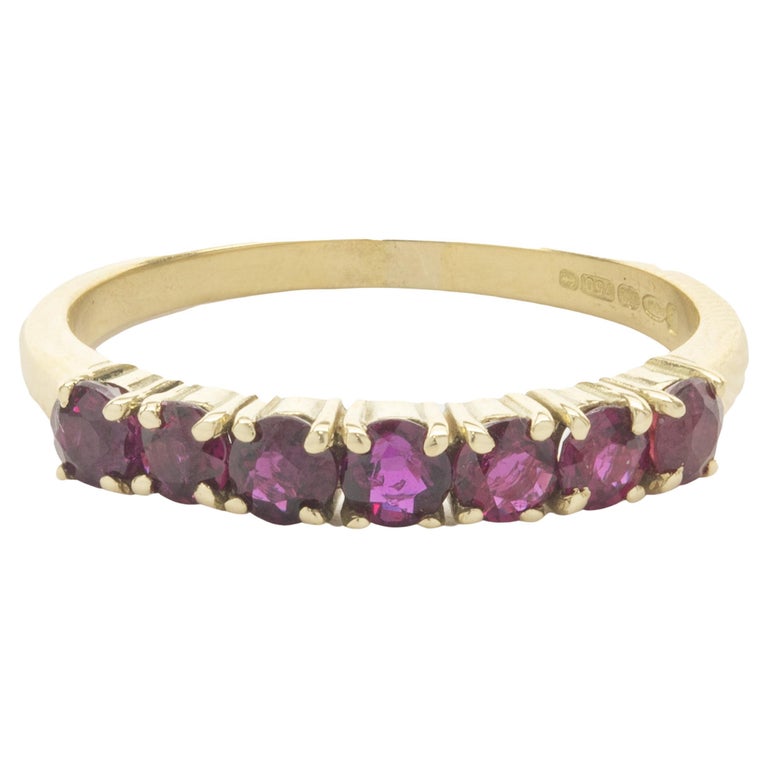 14 Karat Yellow Gold Ruby Band For Sale at 1stDibs