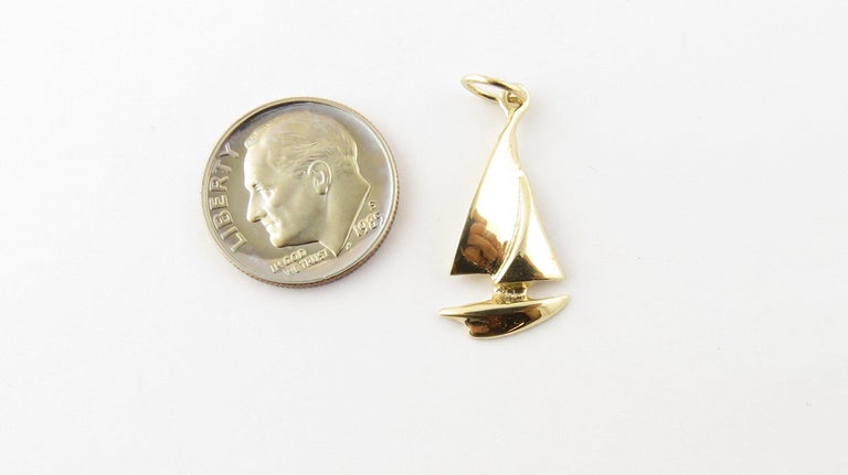 14 Karat Yellow Gold Sailboat Charm at 1stDibs