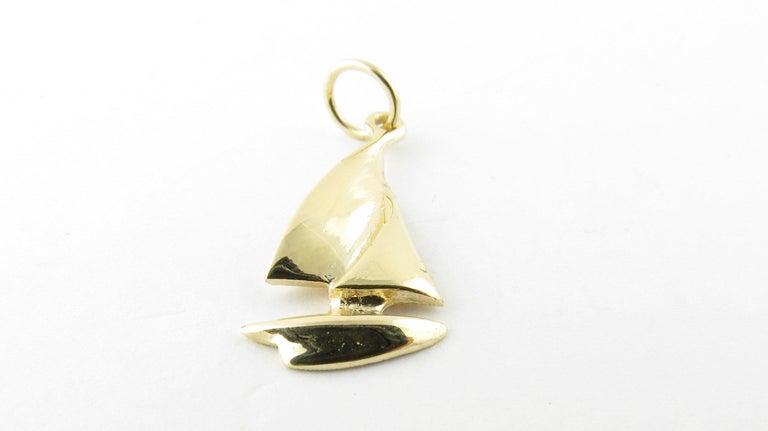 14 Karat Yellow Gold Sailboat Charm at 1stDibs