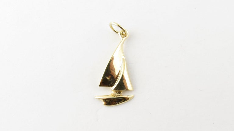 14 Karat Yellow Gold Sailboat Charm at 1stDibs