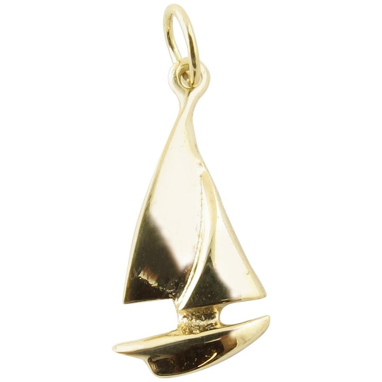 14 Karat Yellow Gold Sailboat Charm at 1stDibs