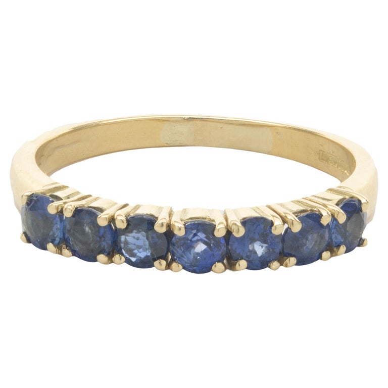 14 Karat Yellow Gold Sapphire Band For Sale at 1stDibs