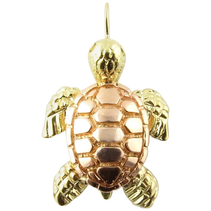 14 Karat Yellow Gold Sea Turtle Charm at 1stDibs