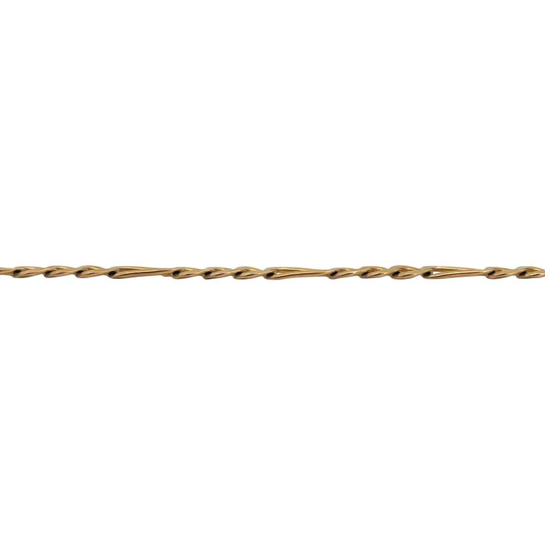 14 Karat Yellow Gold Semi Solid Figaro Link Chain Necklace For Sale at ...