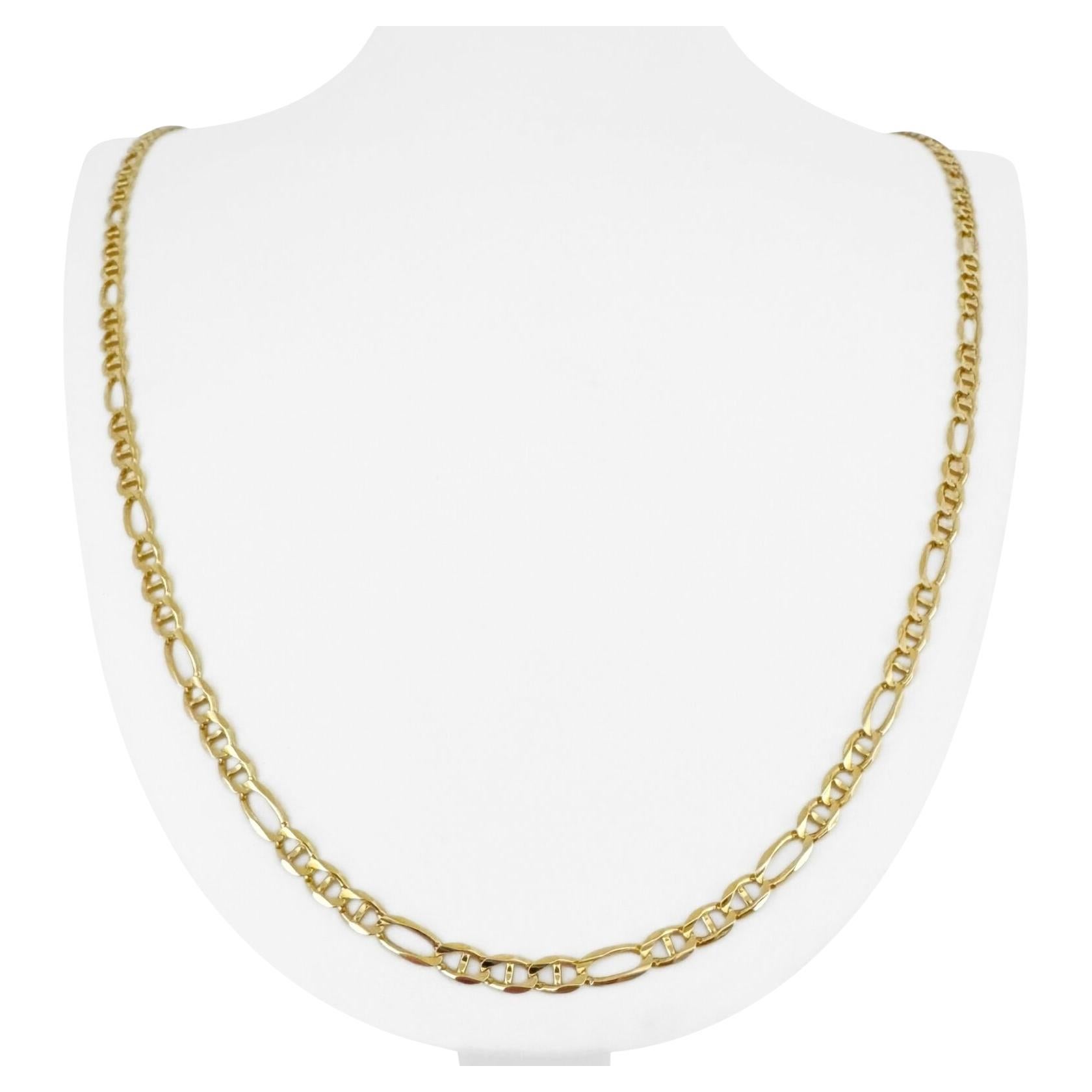 14k Yellow Gold 21.4g Semi Solid 5mm Mariner Gucci Link Chain Necklace ...
