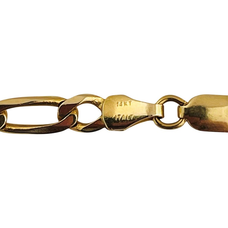 14 Karat Yellow Gold Semi Solid Ladies Figaro Link Chain Necklace ...