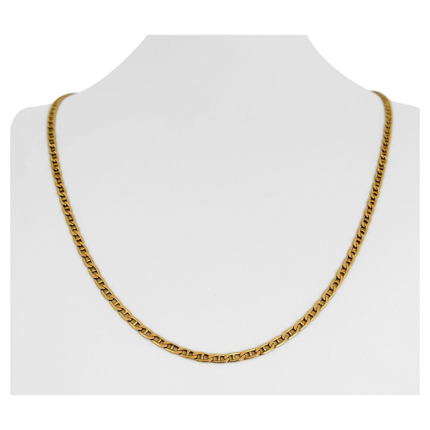14 Karat Yellow Gold Fancy Gucci Anchor Mariner Link Chain Necklace For ...