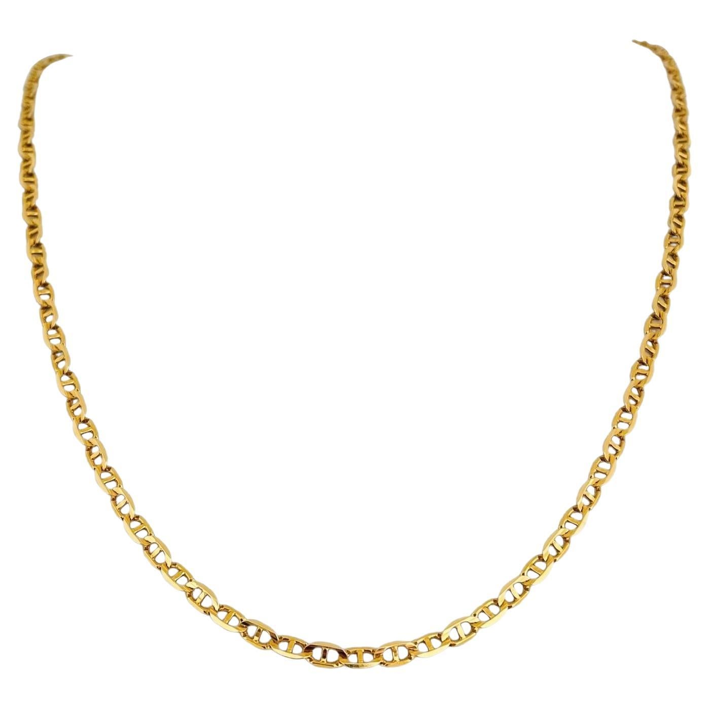 14 Karat Yellow Gold Mariner Link Style Chain Necklace at 1stDibs | 14k ...