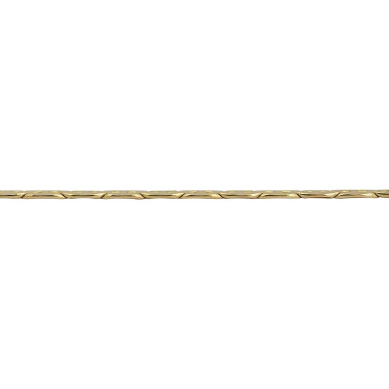 14 Karat Yellow Gold Semi Solid Mariner Gucci Link Chain Necklace Italy ...