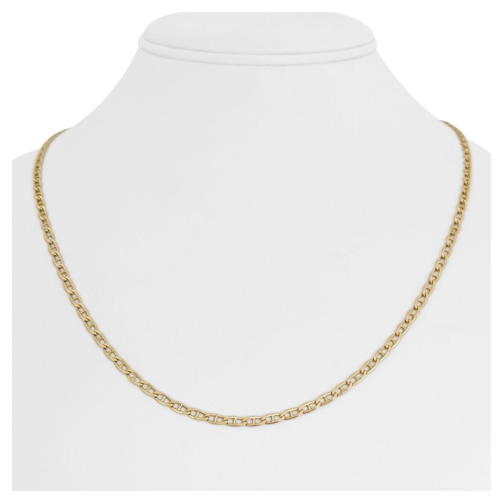 14 Karat Yellow Gold Mariner Link Style Chain Necklace at 1stDibs | 14k ...