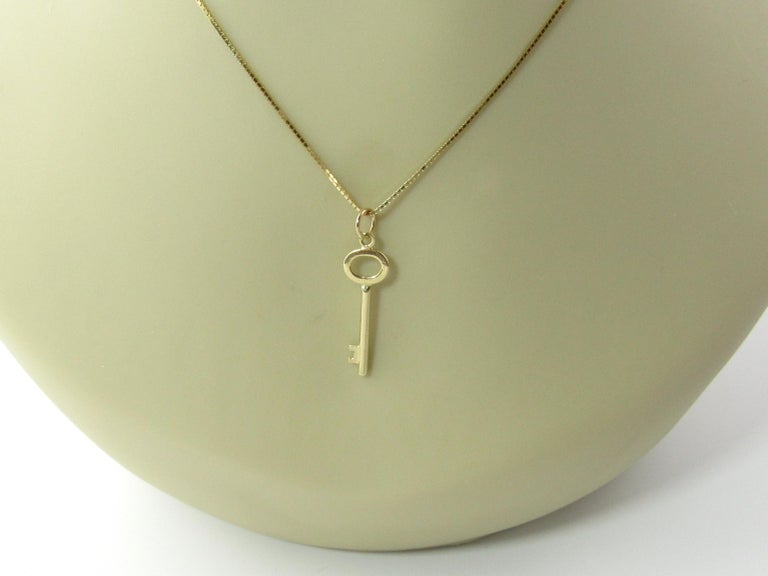14 Karat Yellow Gold Skeleton Key Charm at 1stDibs