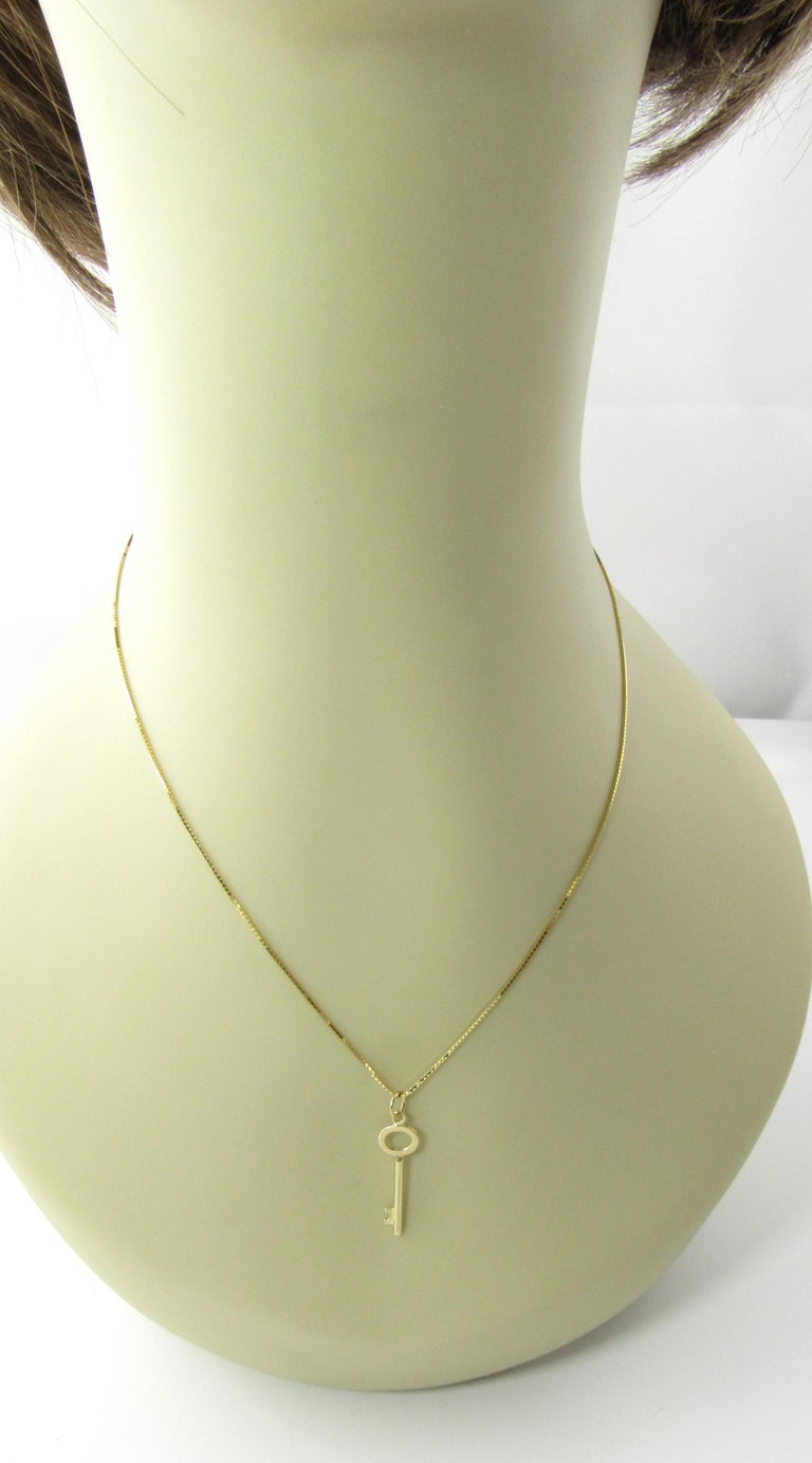 14 Karat Yellow Gold Skeleton Key Charm at 1stDibs