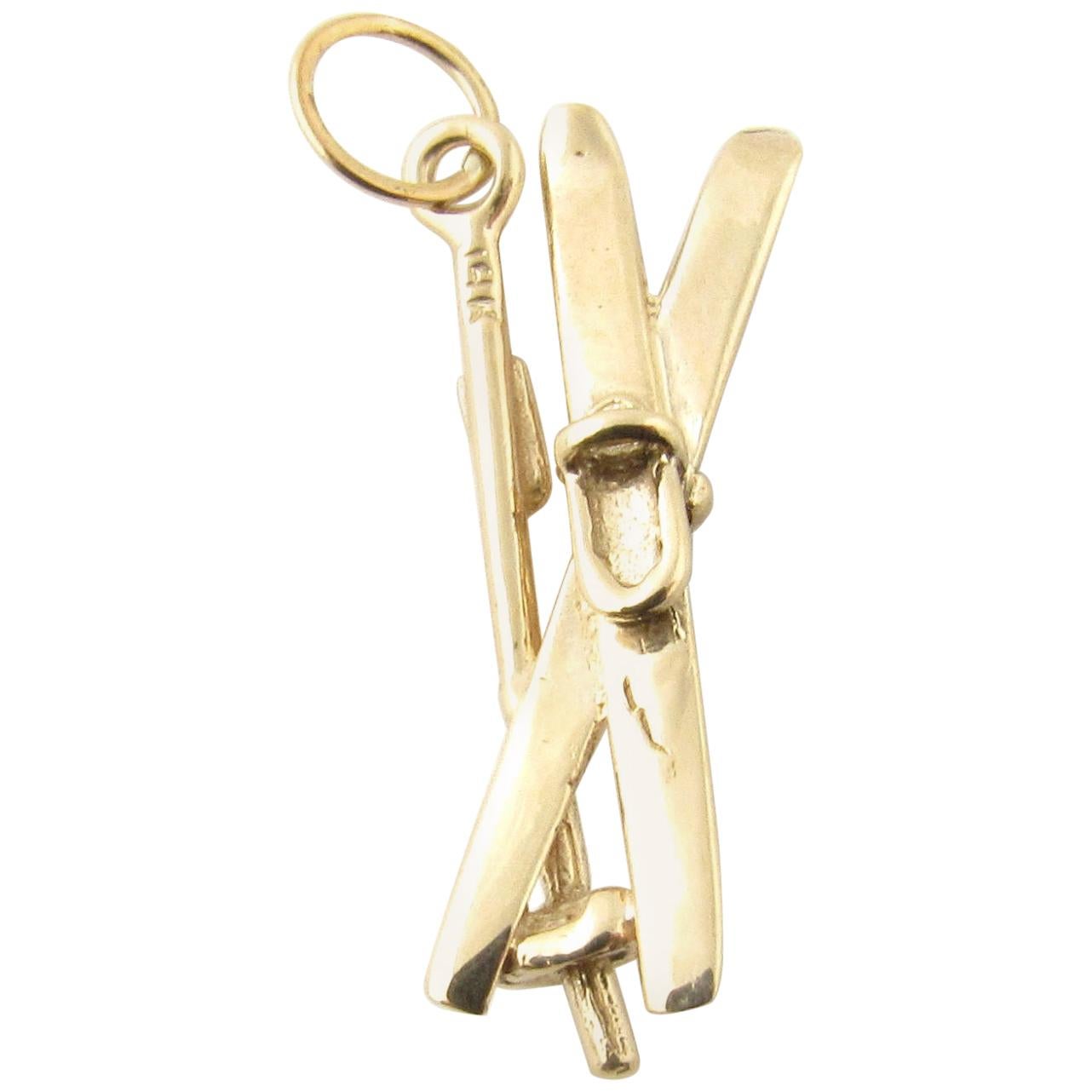 Gold Ski Charm - 4 For Sale on 1stDibs
