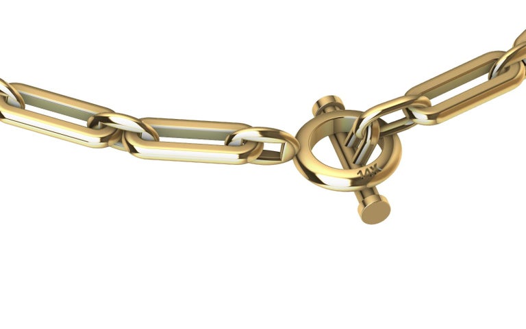 14 Karat Yellow Gold Small Link Chain Necklace For Sale at 1stDibs