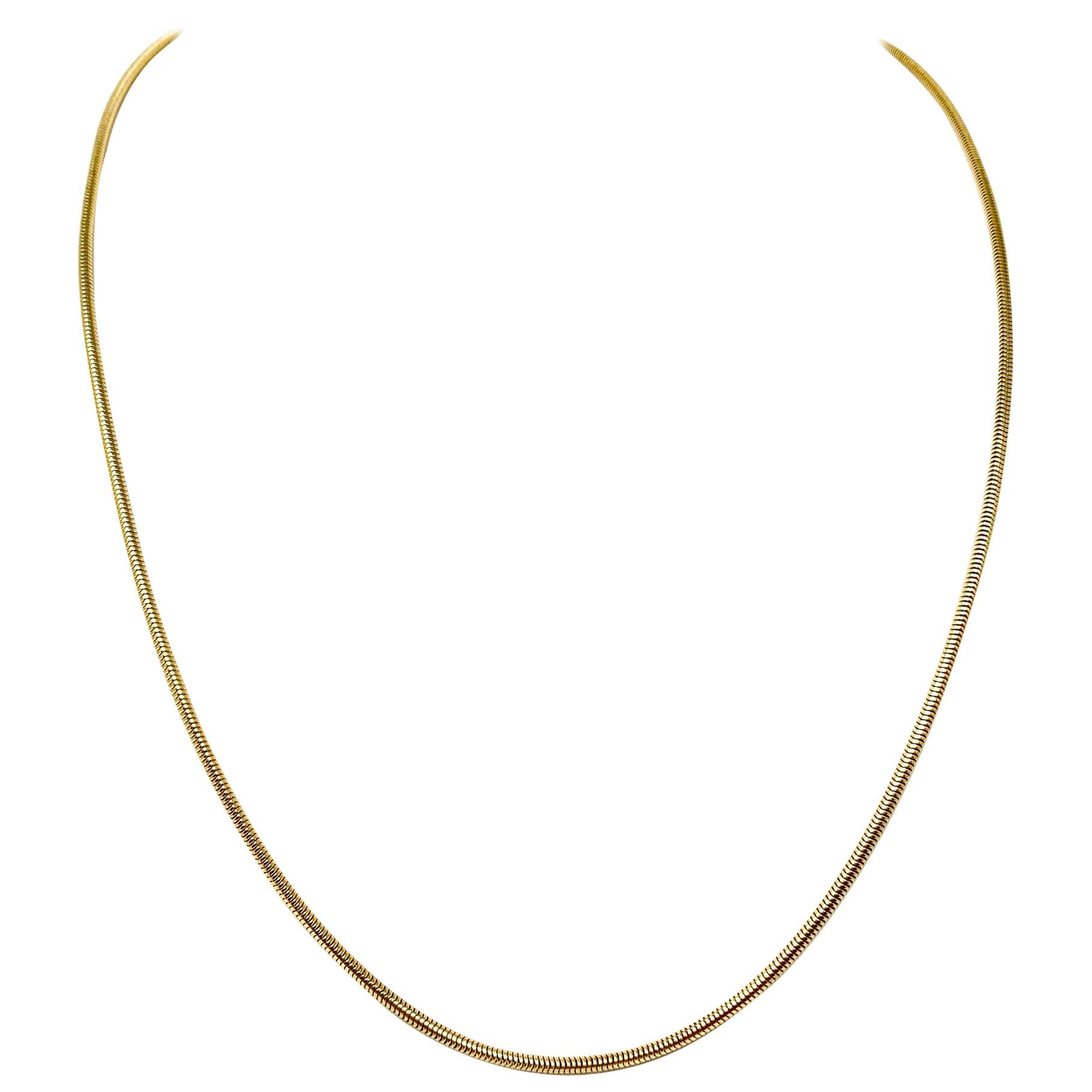 14 Karat Yellow Gold Snake Link Chain Necklace at 1stDibs | snake link ...