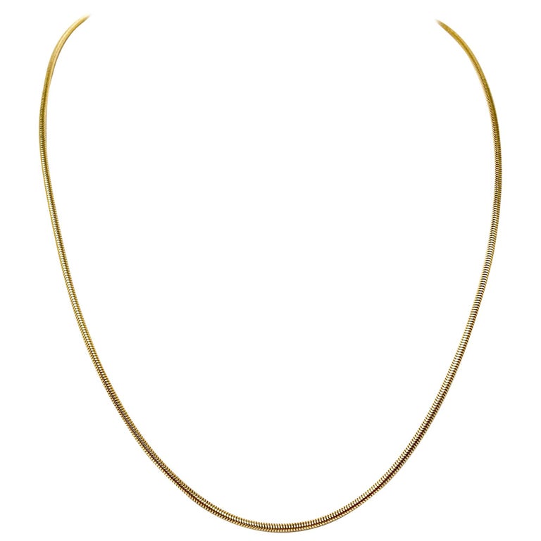 14 Karat Yellow Gold Snake Link Chain Necklace at 1stDibs | snake link ...