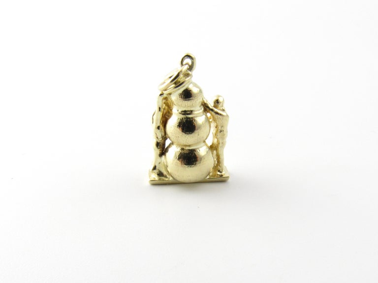 14 Karat Yellow Gold Snowman Charm For Sale at 1stDibs