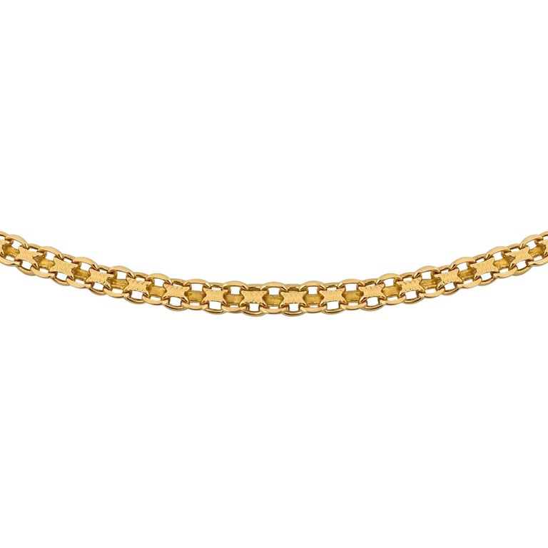 14 Karat Yellow Gold Solid Bismark Link Chain Necklace, Italy For Sale ...