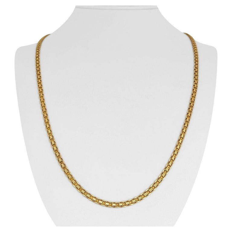 14 Karat Yellow Gold Solid Bismark Link Chain Necklace, Italy For Sale ...
