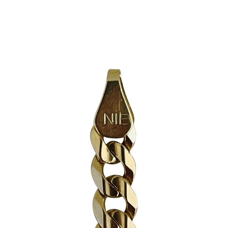 14 Karat Yellow Gold Solid Curb Link Chain Necklace For Sale at 1stDibs