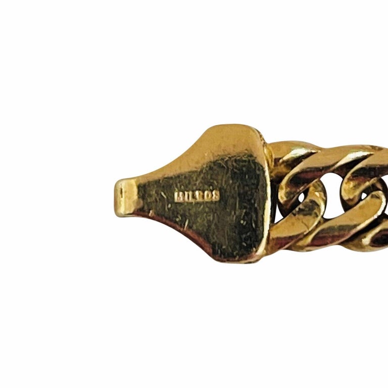 14 Karat Yellow Gold Solid Curb Link Chain Necklace Italy For Sale at ...